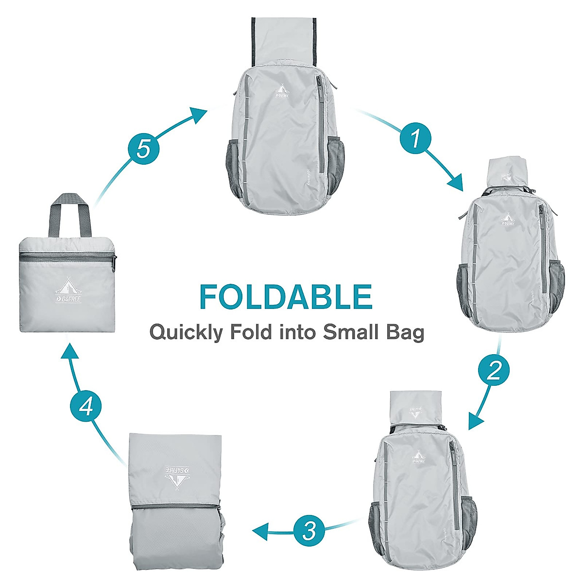 G4Free 16L Lightweight Hiking Daypack Packable Small Backpack Water Resistant Shoulder Bag for Travel Outdoor Men Women