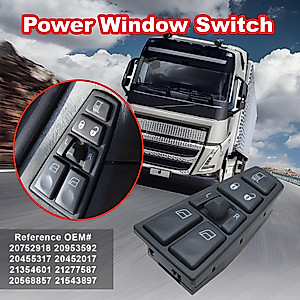 Geloo 20752918 21543897 Window Switch Replaces for Volvo Truck FH12 FM12 FM9 FH FM VNL Power Master Control Switch 20953592 20455317 20452017 21354601 21277587 20568857