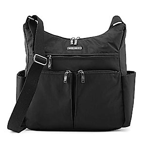 MHCNLL Anti Theft Crossbody Purse,RFID Women Nylon Waterproof Shoulder Bag (black)