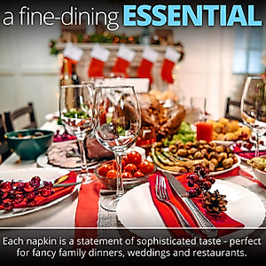 Aunti Em's Kitchen Wrinkle Resistant Dinner Napkins, Oversized 20 x 20 Inches, Set of 12, Sage