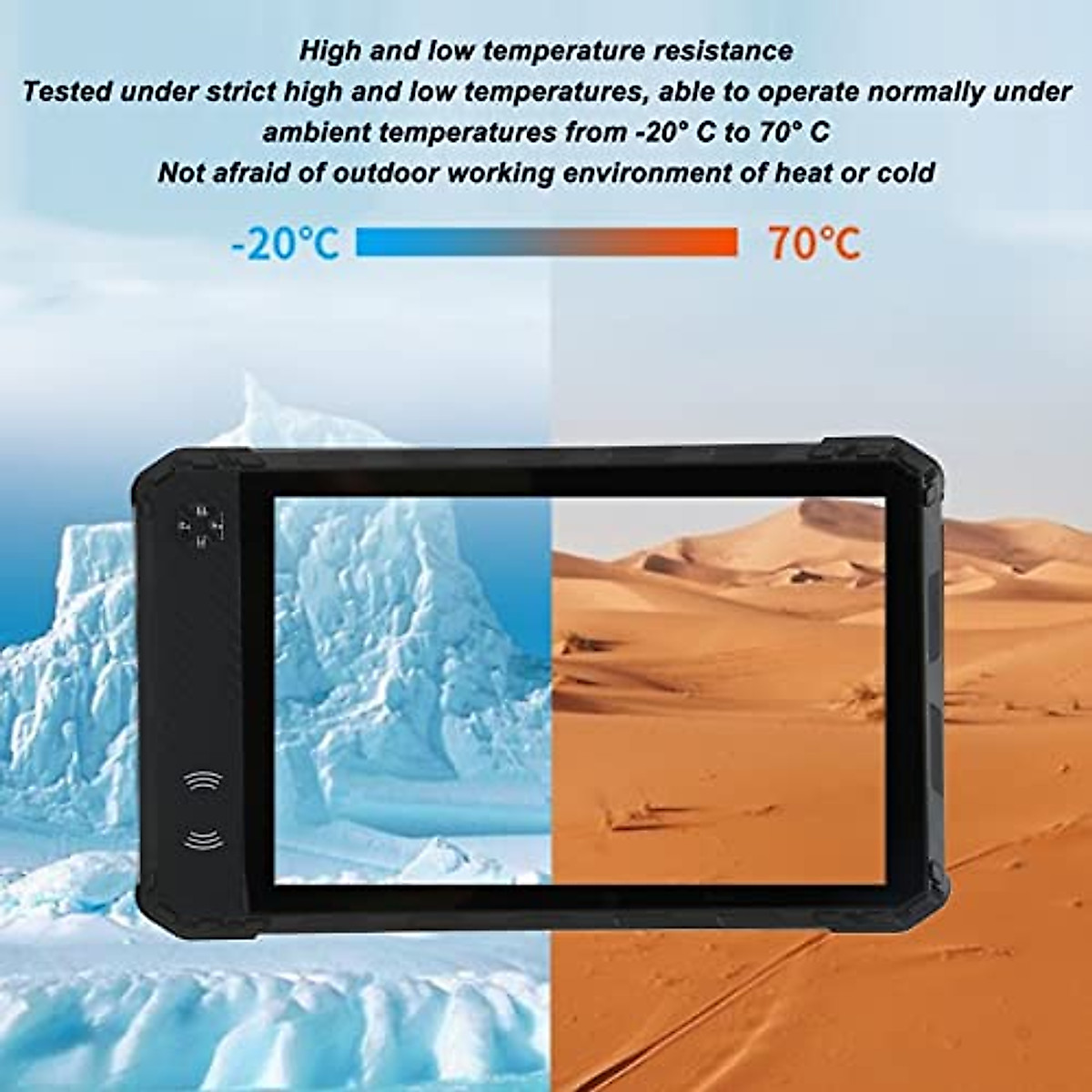 Rugged Tablet, 100-240V IPS Screen, Outdoor Tablet Support, Up to 256G Memory Card, Dual WiFi, IP68 Waterproof for Harsh Job Sites (US Plug)