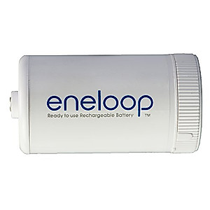 Panasonic BQ-BS1E4SA eneloop D Size-Battery Use With eneloop Ni-MH-Rechargeable AA-Battery Cells-Adapters , 4 Pack