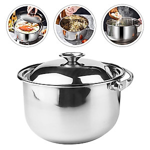 UPKOCH Stainless Steel Stock Pot Stockpot with Lid Soup Pot Pasta Cooking Pot for Soup Lobster Stews Cooking Gifts 20cm