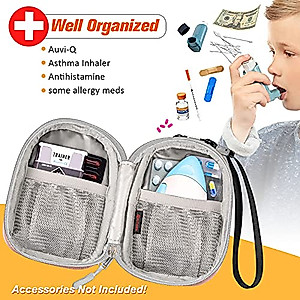 SITHON Insulated Medicine Carrying Case Bag - Small Travel Medication Organizer Emergency Medical Pouch Holds Auvi Q, Nasal Spray, Allergy Meds, Asthma Inhaler Case for Small EpiPens, Pink