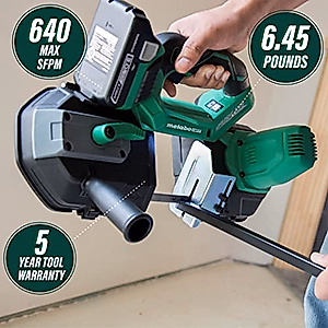 Metabo HPT 18V MultiVolt™ Cordless Band Saw | Tool Only - No Battery | Brushless Motor | 3-1/4-Inch Cut Capacity | Lifetime Tool Warranty | CB18DBLQ4