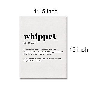 Whippet Definition a Medium-Sized Hound Canvas Wall Art Poster Print Gift, Whippet Definition Painting Ready to Hang Home Decor (11.5" x 15")