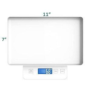 Multifunctional Newborn Pet Scale with a Tray to Weigh Cats and Puppy, 33lbs with Accuracy ±0.03oz, Suitable for Pets and Kitchen Use, Tray Size 11.5"x 9"in (White)