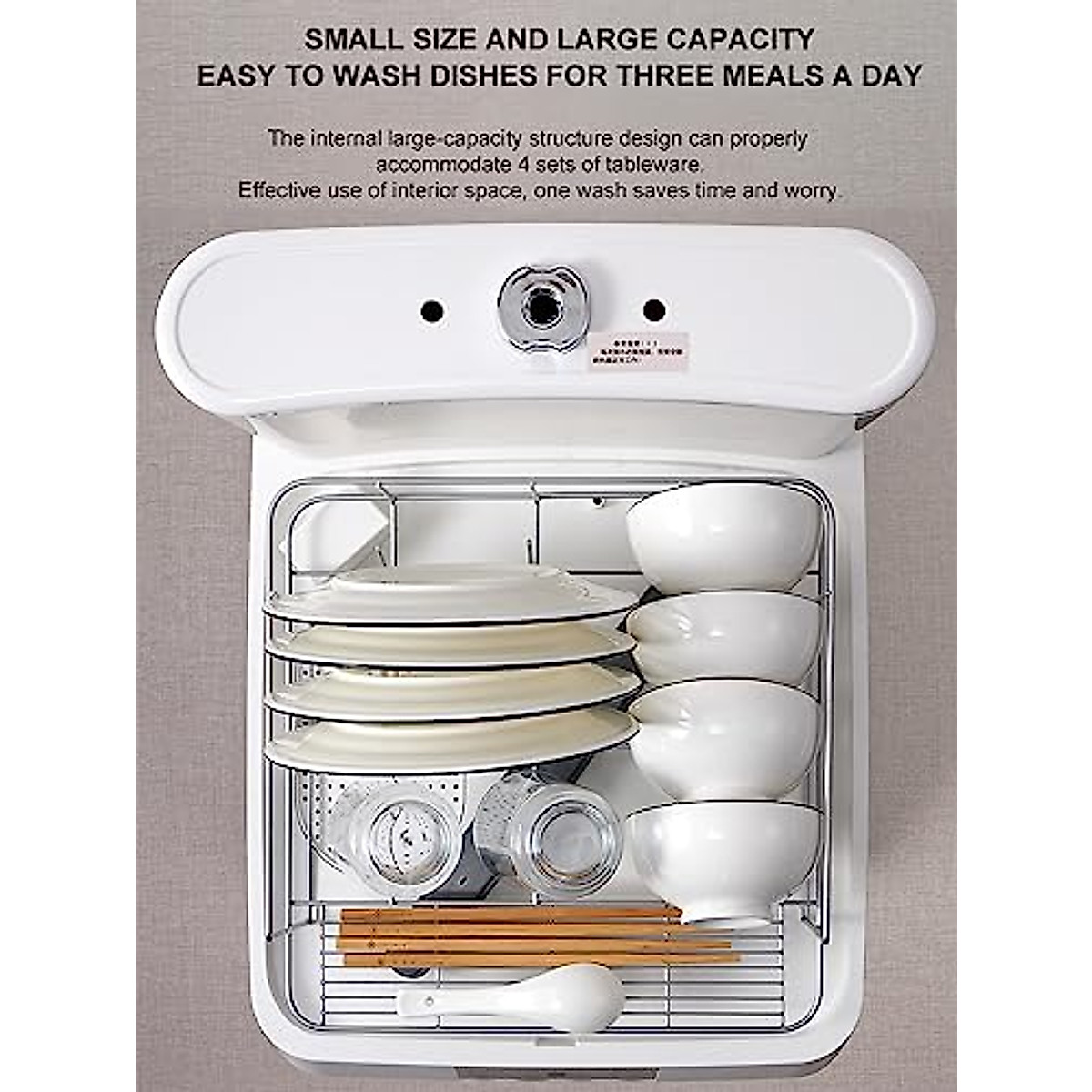 AooDen T09 Portable Dishwasher Countertop Dishwasher with 6L Built-in Water Tank, No Hookup Needed, 4 Washing Programs