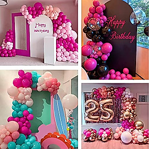 132pcs 5inch Hot Pink Balloons, Small Latex Balloons for Birthday Party Baby Shower Wedding Bride Decorations
