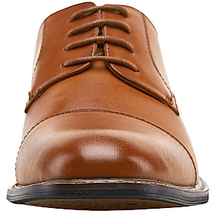Jousen Men's Dress Shoes Cap Toe Oxford Classic Formal Derby Shoes Business Oxfords (AMY603 Yellow Brown 11)