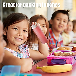 Empty PET Plastic Juice Bottles - Pack of 20 Round Reusable Clear Disposable Milk Bulk Containers with Funnel and Brush and Tamper Evident Caps (White, 4 oz)