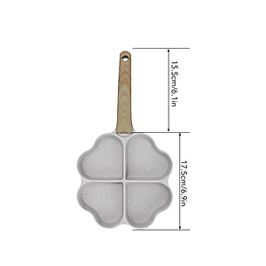 Egg Poacher Pan Nonstick 4 Eggs, Egg Pans Nonstick, 4 Cup Egg Pan Nonstick Egg Frying Skillet Pan Less Smoke Egg Frying Pan Omelette Pan for Eggs, Pancakes, Plett, Crepes (White)