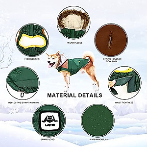 Dogs Windproof Cold Weather Coats, Dog Clothes Apparel Winter Vest, Cold Weather Dog Jacket, Dog Cold Weather Coats Warm, Small Dog Jacket Puppy Coats for Small Medium Large
