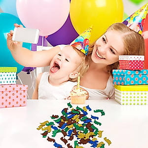 Halodete Dinsaur Confetti - Baby Boy Birthday Party Table Decorations - Jungle Confetti - Baby Shower/Baby Kid Birthday Table Scatter Confetti Decorations - Glitter 120pcs