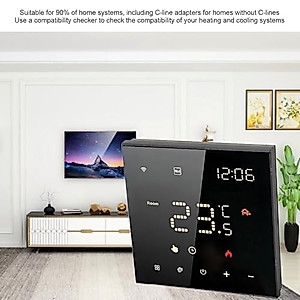Household Thermostat, Mobile Phone Control Touch Screen 7-Day Programmable High Smart Thermostat Practical Flame Retardant 100-250VAC for Room (3A Water Floor Heating Wall
