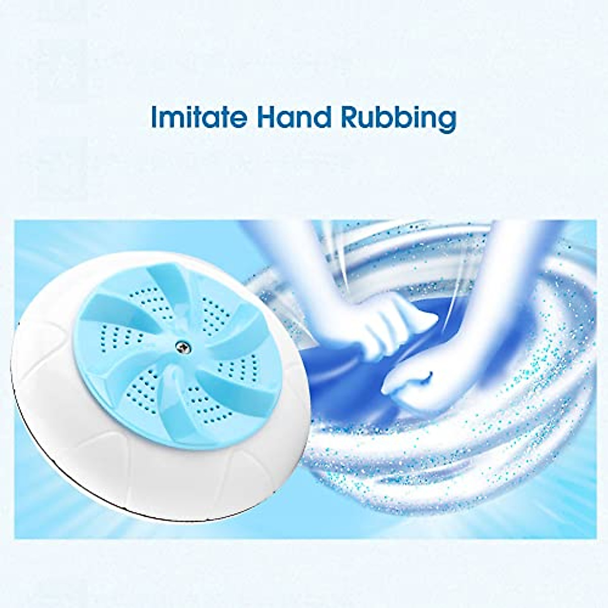 Portable Mini Washing Machine, Ultrasonic Turbine Washing Machine USB Turbo Washer Laundry Machine for Home, Travel, Business Trip, RV, Apartment, Dorm (Blue)