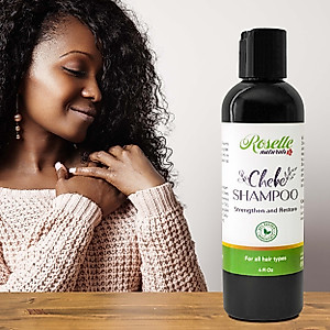 Roselle Naturals Chebe Shampoo for Hair Growth - All Natural Moisturizing Chebe Hair Shampoo - Made with Authentic Chebe Powder for Hair Growth Oil, Chebe Powder Organic Shampoo, 4 Fl Oz