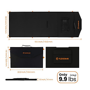 FlexSolar Portable Foldable Waterproof 120W Solar Panel Charger kit for Camping and 15W Small USB Solar Panel