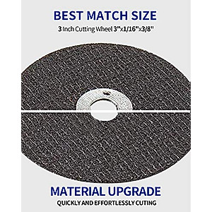25Pack 3 inch Cut Off Wheels 3/8'' Arbor Cutting Disc Cutting All Ferrous Metals and Stainless Steel for Angle Die Grinder
