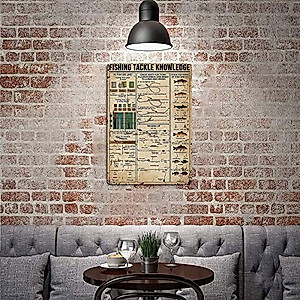 Retro Metal Sign Vintage TIN Sign Fishing Tackle Knowledge Sign for Plaque Poster Cafe Wall Art Sign Gift 8 X 12 INCH