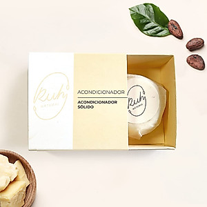 Ruh Natural Conditioner Bar for All Hair Types, Handmade Sulfate Free Conditioner Bars with Cocoa Butter and Jojoba, Vegan and Zero-Waste Eco-Friendly