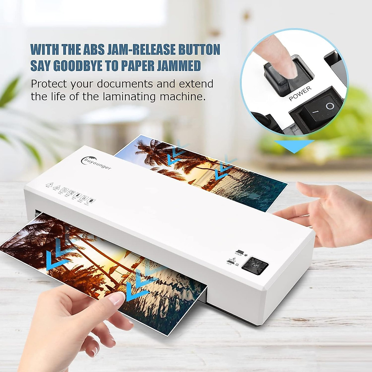 Laminator, 4 in 1 Laminator Machine with 40 Laminating Sheets, A4 Laminating Machine Hot and Cold with Paper Trimmer and Corner Rounder, 9 Inches Personal Thermal Laminator for Home School Office