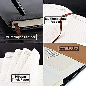 Refillable Adventure Writing Journal For Men & Women Faux Leather Hardcover Notebook A5 College Ruled 200 Lined Pages Lay-Flat Personal Diary With Pen & Magnetic Buckle （Adventure - Blue)