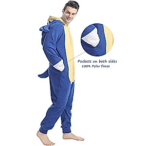 Oiziuzio Adult Animal Onesies Unisex Holloween Costume Hedgedog Pajamas for Women Men Blue L