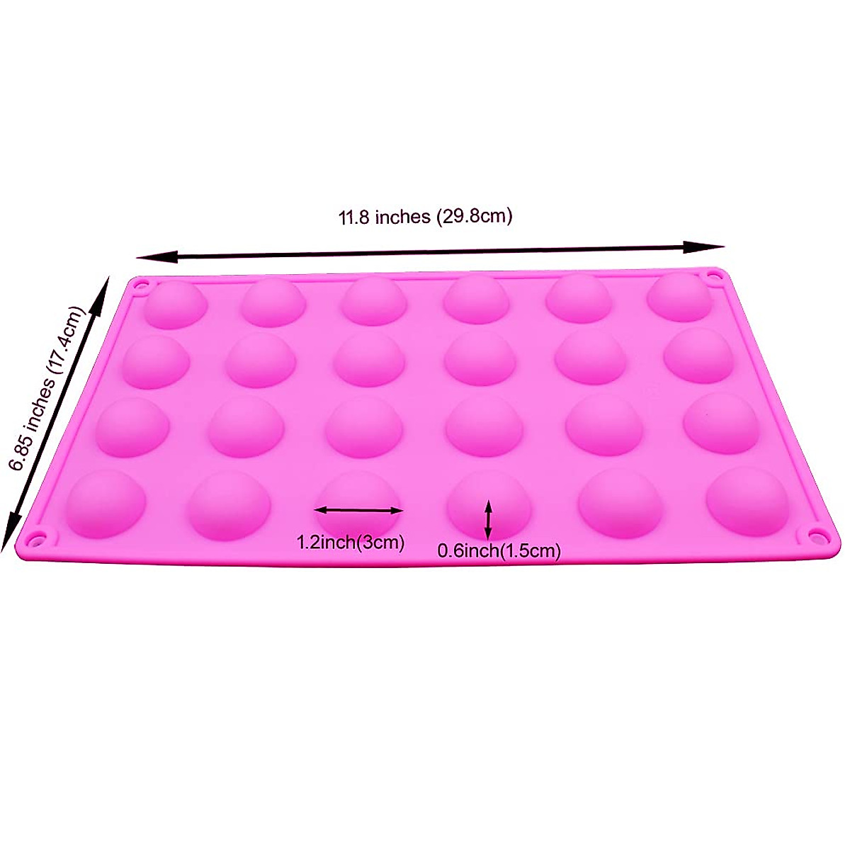 BAKER DEPOT Small Dome Silicone Mold for Cake Decorating Candy Chocolate Mould Semicircle Handmade Resin Craft Mould (round 24 holes mold 2 pcs)