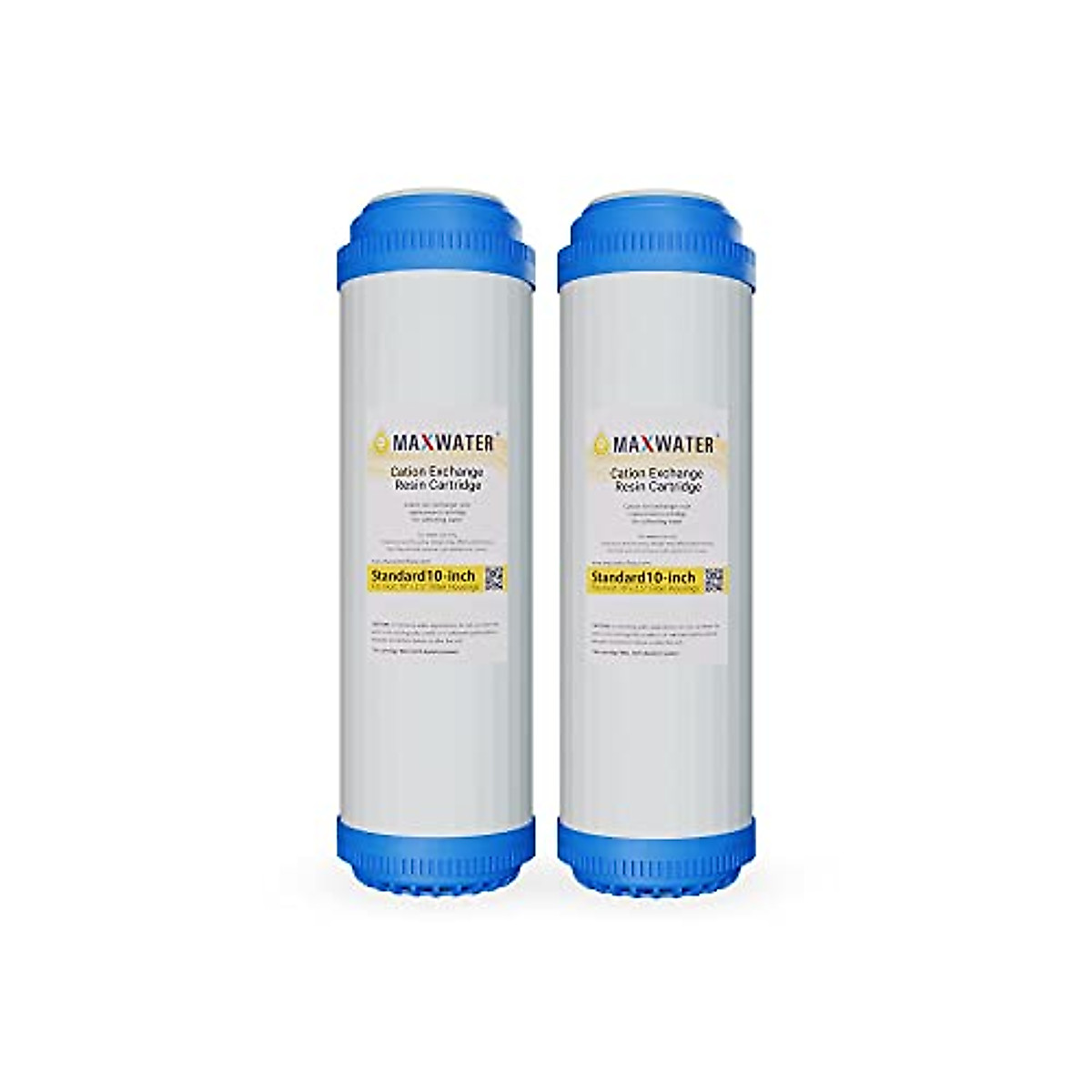 (2 Pack) Calcium, Magnesium TDS Hardness Reduction Water Softening Cation Resin Filters compatible with 10" Standard Whole House Water Filter Systems