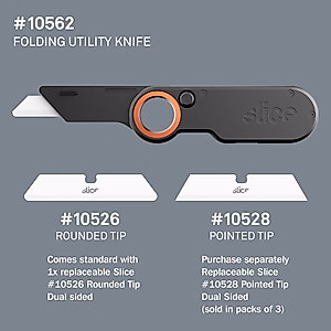 Slice 10562 Utility Knife, Finger Friendly cutter, Finger Loop Grip, 1 Knife