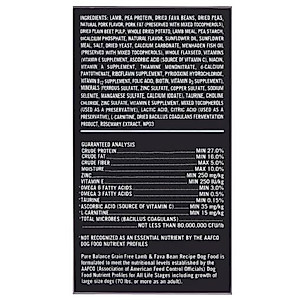 Pure Balance Lamb & Fava Bean Recipe Dry Dog Food, Grain-Free, 11 lbs