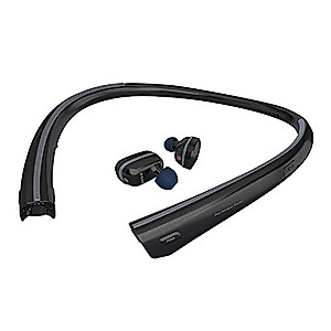 LG TONE FREE HBS-F110 Wireless Bluetooth Earbuds with Charging Neckband – Black