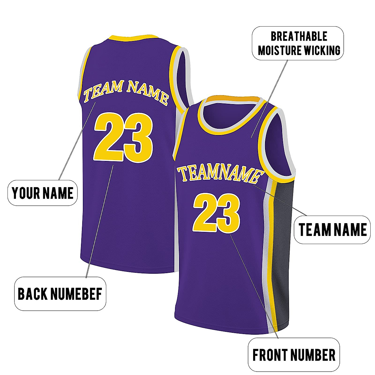 Custom Basketball Jersey Men Personalized Team Customize Sports Shirt Print Team Name & Number for Women Dress/Kids/Youth