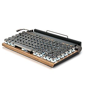 7KEYS Typewriter Keyboard Wireless Retro Style, Vintage Classical Mechanical Keyboard with Bluetooth for IPAD PC/Laptop Mac/Phone