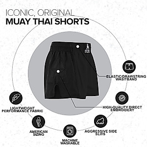 Anthem Athletics Infinity Muay Thai Shorts - Kickboxing Short Boxing Trunks for Men & Women - Black G2 - Small