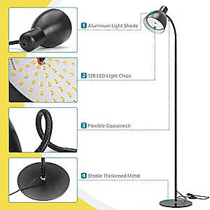 Bstrip Grow Light with Stand, 5000K Full Spectrum Plant Light for Indoor Plants, 25W LED Grow Light for Plants, Floor Grow Lamp with On/Off Switch, 59" H Stand with Adjustable Angle Light Bulb