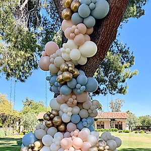 Twinkle Twinkle Little Star Party Decorations,127Pcs Dusty Pink Misty Blue Metallic Gold Balloon Arch Garland Kit for Baby Shower Gender Reveal Boy or Girl Birthday Party Decorations