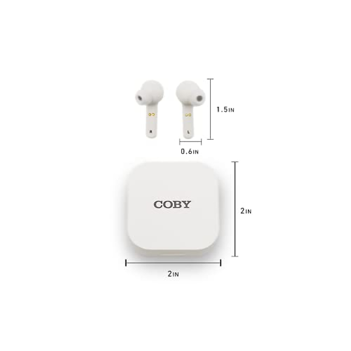 Coby True Wireless Earbuds |Bluetooth Ear Buds with Auto-Pairing | 22 Hours Play Time with Rechargeable Carry Case | Built-in Microphone | Touch Controls | Siri & Google Assistant Compatible