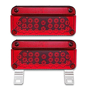 VINAUO LED Trailer Lights, RV Tail Lights LED, RV Brake Lights, RV Tail Lights Brake Stop Turn Trailer Lights, Camper Tail Lights with Red Reflex Surface Mount White Base Brackets Trailer Tail Lights