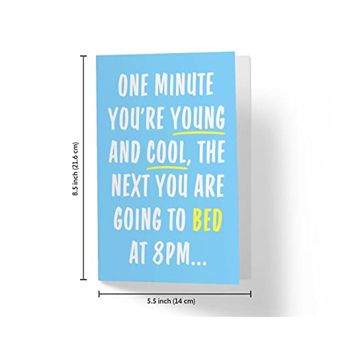 Funny Birthday Card for Men and Women, Large 5.5 x 8.5 Happy Birthday Card for Him Or Her, Birthday Card for Husband, Birthday Card for Brother, Sister - Karto - One Minute Bed Early