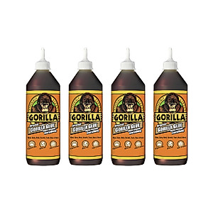 Gorilla Original Waterproof Polyurethane Glue, 36 ounce Bottle, Brown, (Pack of 4)