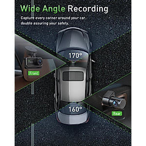 Dash Cam Front and Rear,4K+1080P WiFi Dual Dash Camera for Cars with App, 3" IPS Dashboard Camera Recorder,Night Vision,24H/7 Parking Mode, Loop Recording,170° Wide Angle,Free 64GB SD Card