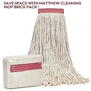 Matthew Cleaning 16oz 3Pack Cotton Floor Mop,Cotton Looped-Open String Heavy Duty String Mop Refills, Universal Headband Blend Mop,Mop Head Replacement for Home, Industrial and Commercial Use(White)