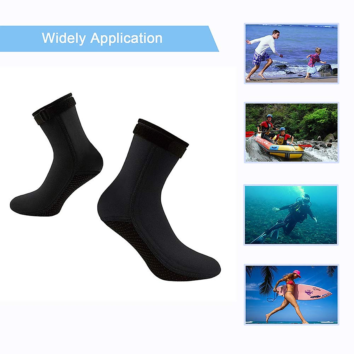 ReHaffe Neoprene Water Dive Booties Women,Comfort Anti-Scratch Snorkel Surfing Fin Bootie Socks for Womens Scuba Diving Water Sport & Beach Activity
