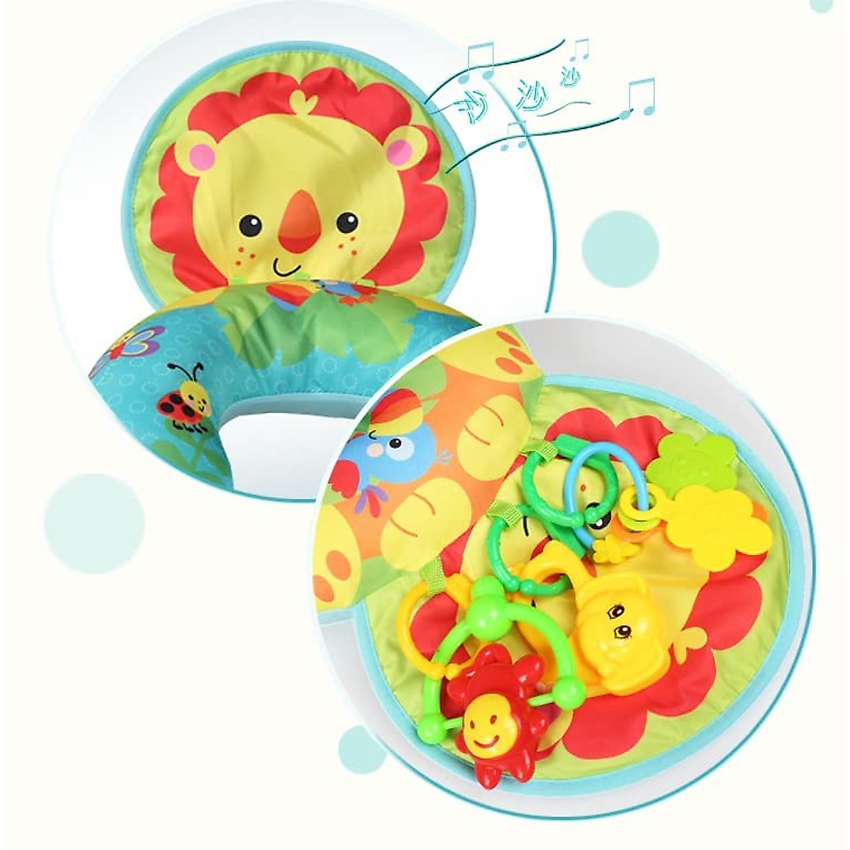 Chanys Tummy Time Toys & Pillow Set Adorable Essentials for Babies 0-6 Months - Perfect Baby Play Mat for Boys and Girls