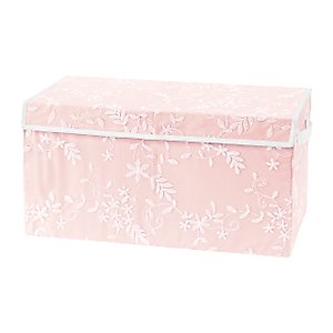 Sweet Jojo Designs Pink Floral Vintage Lace Girl Small Fabric Toy Bin Storage Box Chest For Baby Nursery Kids Room - Solid Light Blush Luxurious Elegant Princess Boho Shabby Chic Luxury Glam Flower
