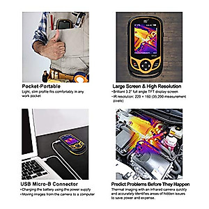 220 x 160 Thermal Imaging Camera, Pocket-Sized Infrared Camera with Real-Time Thermal Image, Mini IR Thermal Imager, Hti-Xintai HT-A1