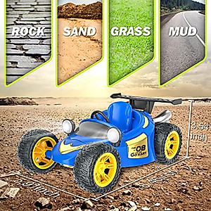 STAVOZE Remote Control Car, RC Stunt Car with 4 Batteries, 2.4Ghz Double Sided 360° Rotating and Tumbling RC Car with Lights and Music, Remote Control Toy Car for Boys/Girls 4-7, 8-12, Birthday/Xmas