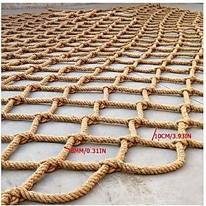 RZM Rope Net Wall Decor, Playground Climbing Net Kids Safety Net Treehouse Fence Net Birds Protective Net Children Swing Heavy Duty Hemp Cargo Cover Hammock Nets Child Safety Netting for Balcony